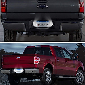 RUXIFEY LED License Plate Light with Socket Wiring Harness Plugs Compatible with Ford F150 F250 F350 F450 F550 Superduty Ranger Explorer Bronco Excursion Expedition, 6500K White