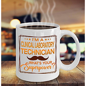 MONIZILUCKY Clinical Laboratory Technician Mug, Clinical Laboratory Technician Gift, Gift for Clinical Laboratory Technician Retirement - 11oz White Ceramic Coffee Mug - Christmas, Thanksgiving