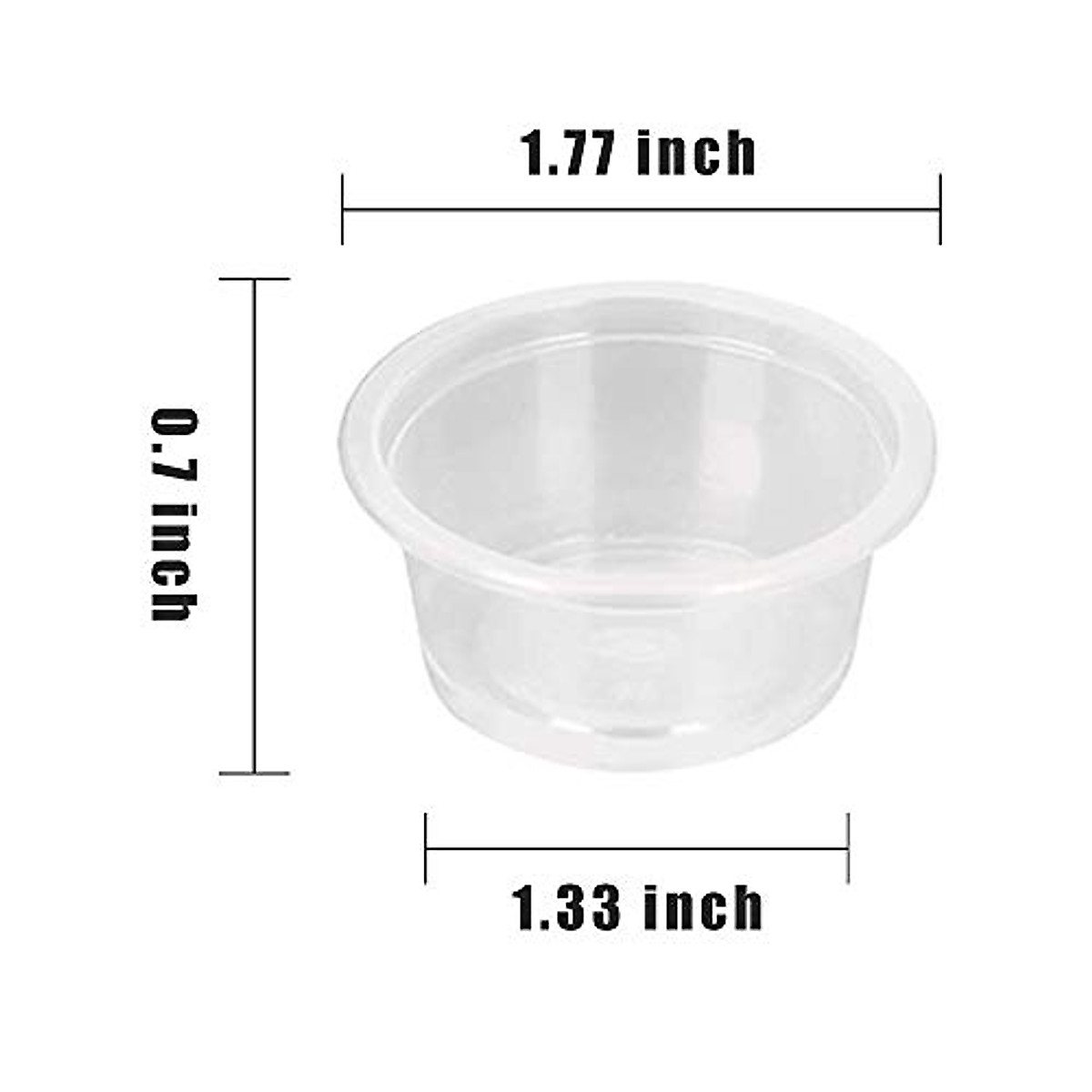 WOLEDOE 100Pcs Crested Gecko Food Dish, 0.5oz Plastic Reptile Feeding Cups