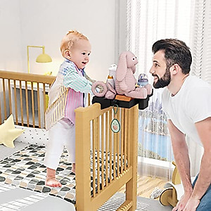 Ronlap Folding Bedside Shelf, Bunk Bed Shelf Organizer for Top Bunk Clip On Nightstand for College Dorm Loft Bed Plastic Bedside Shelf Tray for Kids with Cupholder Hooks Hanging Cup, Plus Size, Black