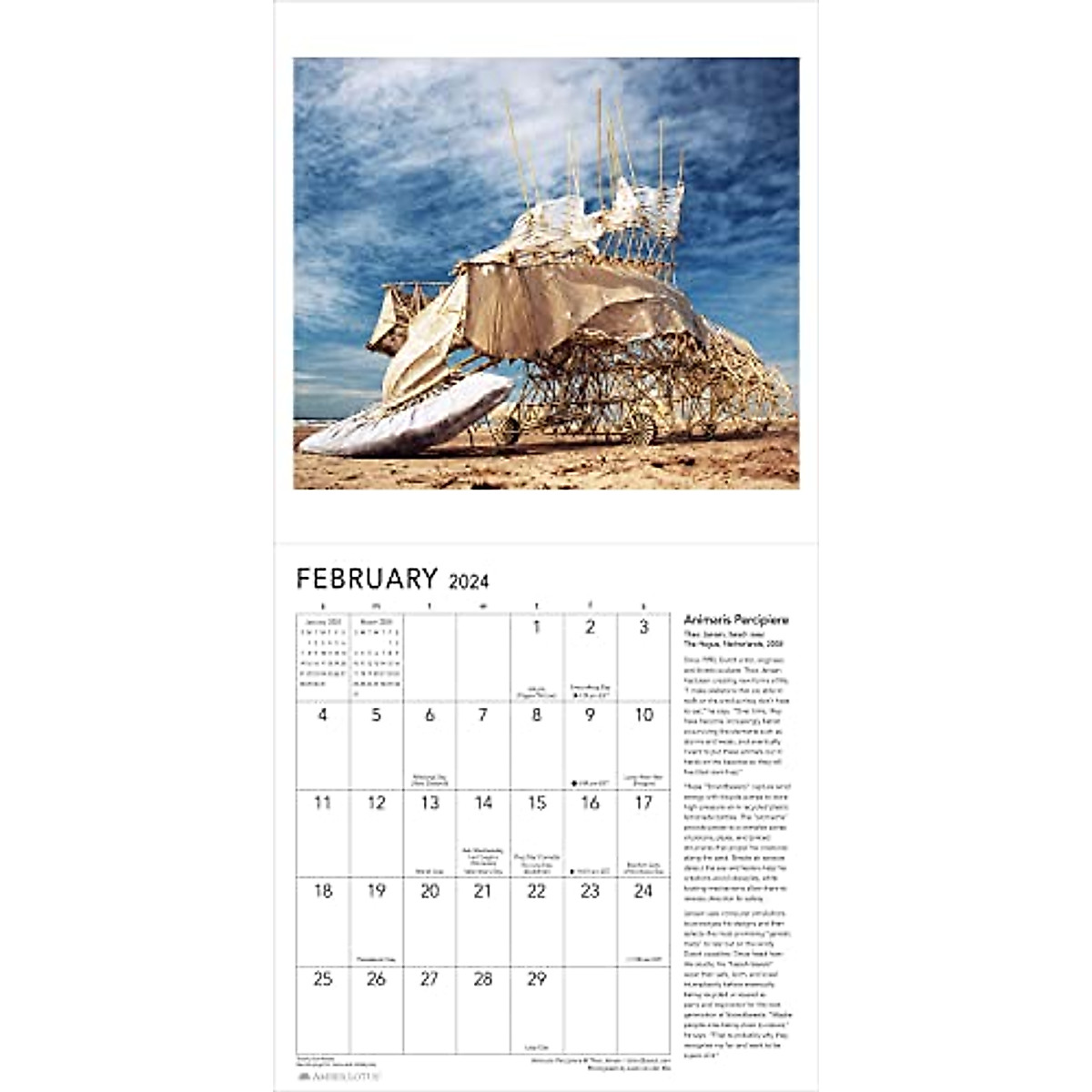Environmental Art 2024 Wall Calendar: Contemporary Art in the Natural World | 12" x 24" Open | Amber Lotus Publishing