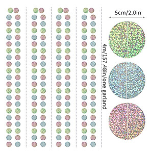 Iridescent Disco-Holographic Party-Decorations Garland Streamers - 52Ft Birthday Bachelorette Hanging Banner Decor,Engagement Valentines Dance Classroom Glitter New Years Christmas Backdrop Huglony