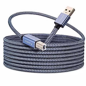 Printer Cable 25 ft, Faodzc Long USB Printer Cord 2.0 Type A Male to B Male Printer Scanner Cord High Speed Compatible with HP, Canon, Dell, Epson, Lexmark, Xerox, Samsung and More 8m