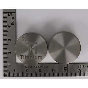 Titanium (Ti) 24.26mm Metal Disc for Collection or Experiments - 12.1mm Thick