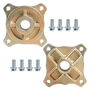 YC Yier 2pcs 24 Tooth Spline 4 Stud Wheel Rim Rear Axle Hub for ATV Quad Bike Dune Buggy Go Kart Golf Cart Four Wheelers Tricycle Trike DIY Parts Lawn Mower