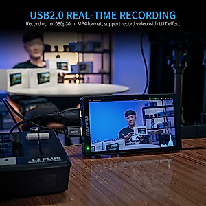 FEELWORLD CUT6 6 Inch Recording Monitor Field Camera DSLR USB2.0 Recorder, 1920x1080 Touch Screen Waveform HDR HDMI Loop Out LUT 4K HDMI Input