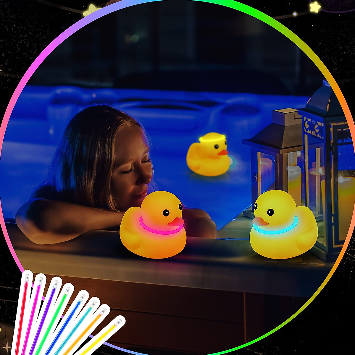 Deekin 10 Pcs 5 Inches Large Yellow Rubber Ducks Bulk Large Duck Bath Toy Squeak Rubber Duckie Bathtub Floating Bath Duck for Birthday Party Decoration Gift Swimming Pool (Bright)