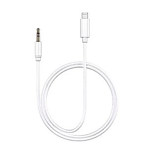 iPhone Aux Cord for Car, Apple MFi Certified Veetone Lightning to 3.5 mm Headphone Jack Adapter Male Aux Stereo Audio Cable Compatible with iPhone 13 13 Pro 12 11 SE 2020 XS XR X 8 7, 3.3FT White