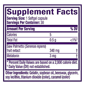 Vicks Zzzquil Pure Zzzs Prostate Super Herbal Blend Nighttime Melatonin Sleep Aid, 30 Softgels