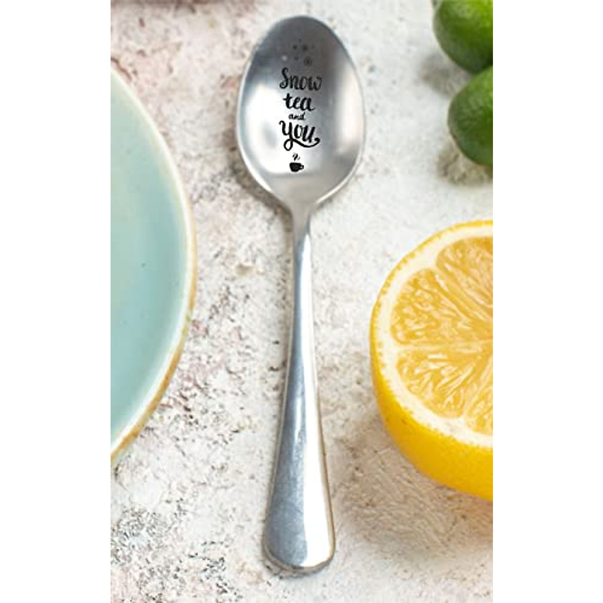 Snow Tea & You Spoon Gift For Christmas for Tea Lover Wife/Husband/Girlfriend/Boyfriend | Christmas Stocking Stuffer | Stainless Steel 7 inches Teaspoon