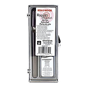 Koh-I-Noor Rapidosketch Technical Pen with Ink Bottle, Size 1, 0.50mm Line Width (3265BX.01N)