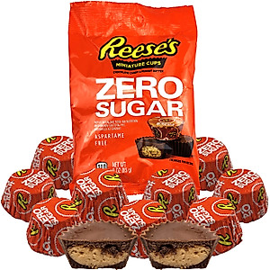 GEEOOLLAH - Zero Sugar Miniatures Chocolate Peanut Butter Cups 1lb - Unique Cups Candy Filled with Peanut Butter - Unique Cups Candy Filled with Peanut Butter - Must-Have Holiday Candy.