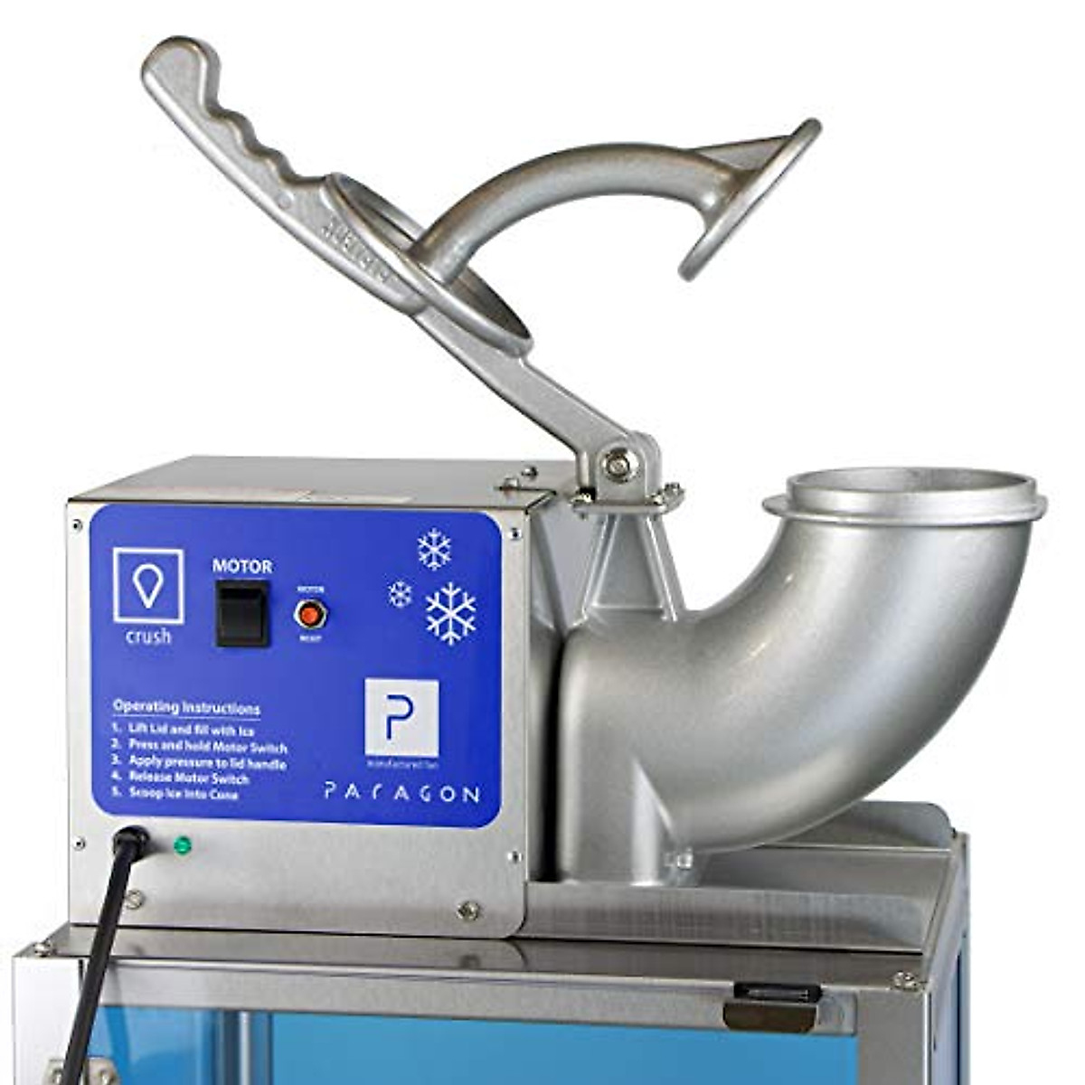 Paragon - Manufactured Fun Arctic Blast SNO Cone Machine for Professional Concessionaires Requiring Commercial Heavy Duty Snow Cone Equipment 1/3 Horse Power 792 Watts, Blue