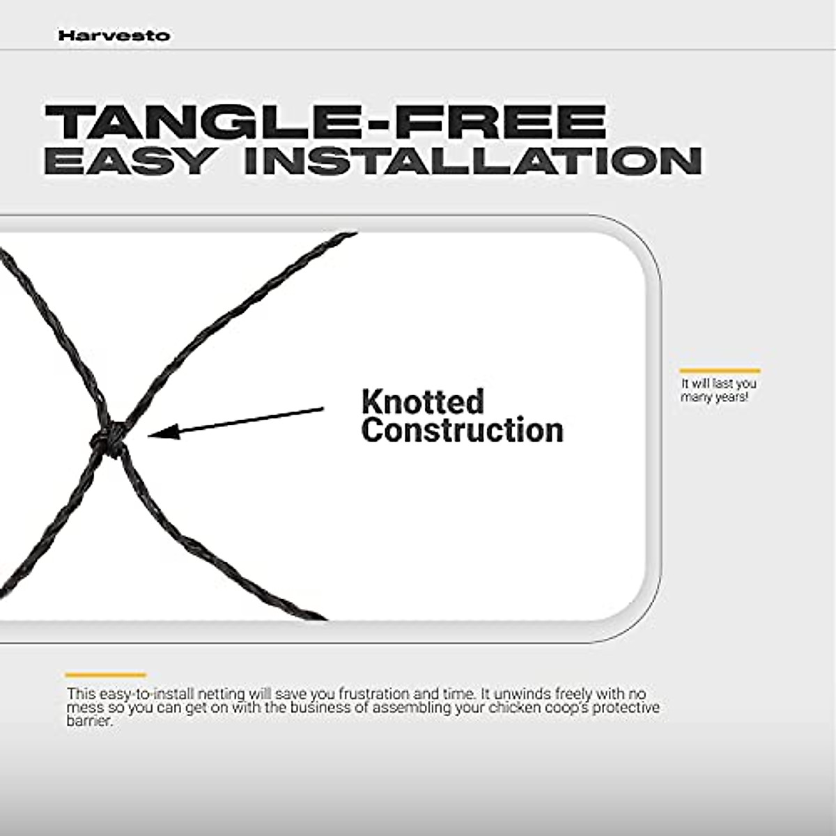 Harvesto 25 x 50Ft Bird Netting for Chicken Coops and Runs with 1.5" x 1.5" Durable Mesh Size; Keep Hawks and Birds Away and Protect Chicks from Raccoons, Fox and More Wild Animals