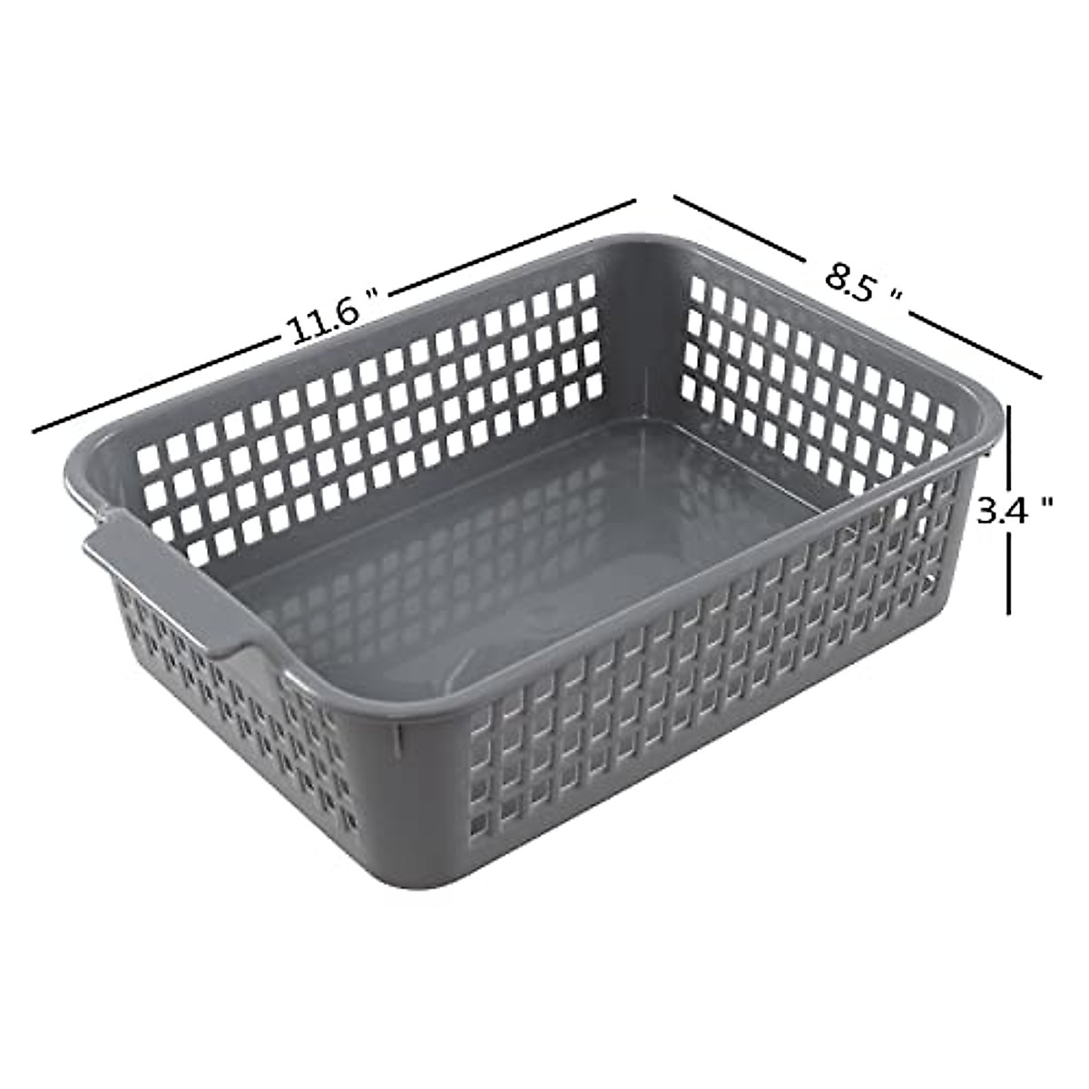 Vcansay Plastic Rectangular Storage Trays Baskets, 6 Packs