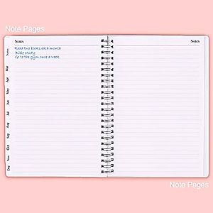 2023 Planner - Weekly & Monthly Planner Runs from Jan 2023 to Dec 2023, 6.25" x 8.25", 12 Monthly Tabs, 14 Notes Pages, Inner Pocket, Flexible Cover with Twin-Wire Binding, Pink