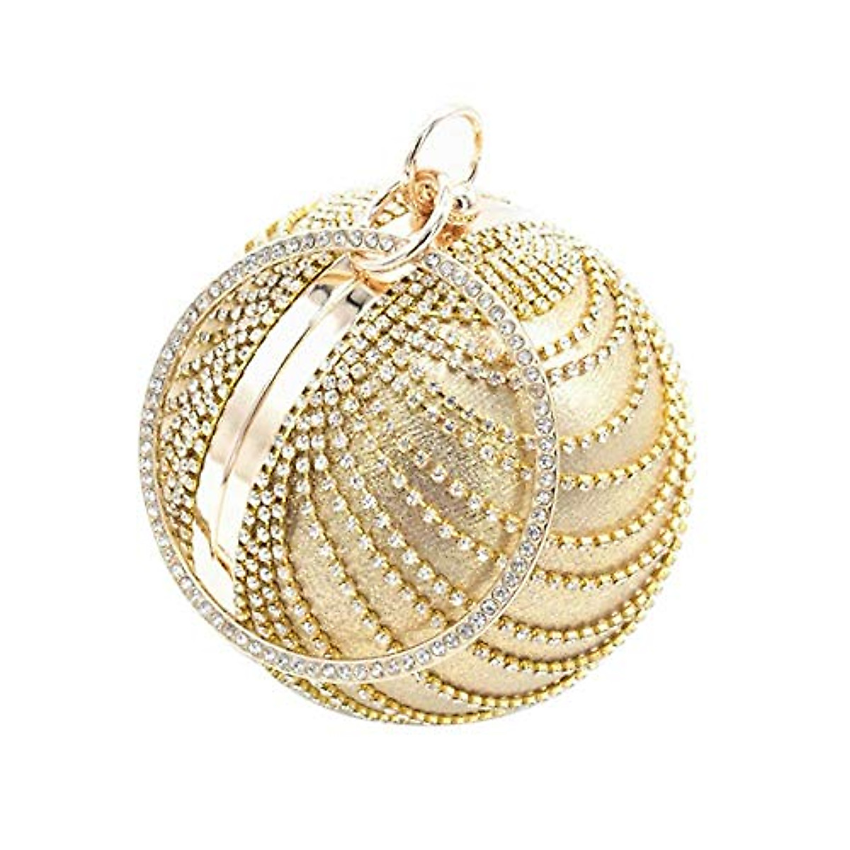 jessie Women Crystal Rhinestone Round Ball Evening Bag Clutch Purse Prom Party Handbag