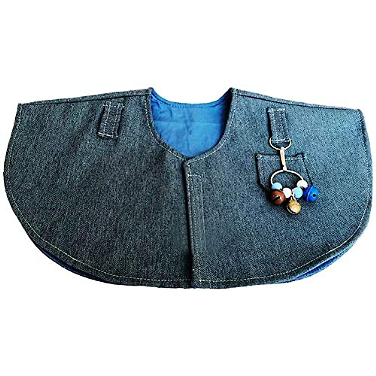 Parrot Anti-Scratch Shoulder Protector Multi-Purpose Bird Shoulder Shawl Bird Diaper Pad for Parakeets Cockatiels Conures Macaws Finches Lovebird Hang Bird Anklet & Toys (Shoulder Protector-Blue)