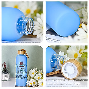 AGH 6 Pack Sublimation Glass Blanks With Bamboo Lid, 26 oz Rose Red Sublimation Cups, 750 ml Sublimation Beer Can Glass, Sublimation Straight Tumblers Watter Bottle for Juice, Soda, Drinks. Diy GIft