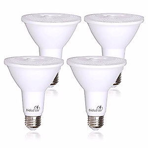 Bioluz LED 4 Pack PAR38 LED Light Bulb 90 CRI 12W = 100-120 Watt Replacement, Soft White 3000K, Dimmable Light Bulbs Flood Lights Outdoor/Indoor UL Listed Light Bulbs Title 20 High Efficacy LED Bulbs