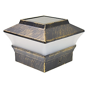 iGlow 12 Pack Vintage Bronze Outdoor 4 x 4 Solar LED Post Deck Cap Square Fence Light Landscape Lamp Lawn PVC Vinyl Wood