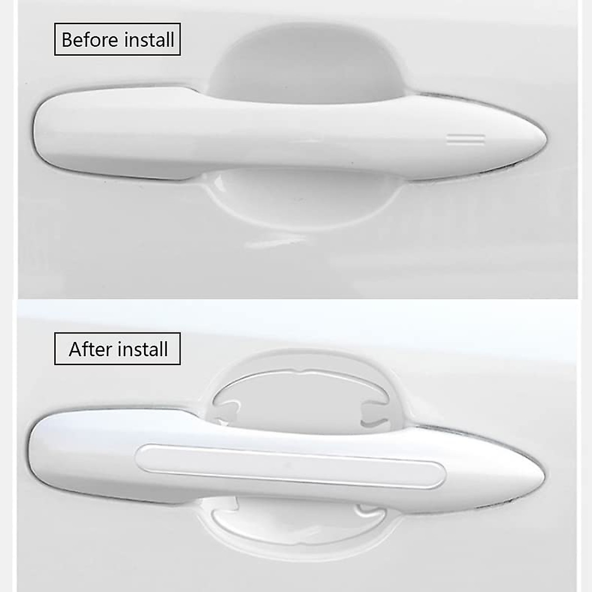 BetterJonny 14 Pieces Car Door Handle Scratch Protector, Transparent Car Door Handle Protector + Transparent Car Door Bowl Protector Waterproof Anti-Scratch Car Paint Protective Films for Many Car