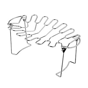 Chicken Leg Rack For Smoker Griller Oven - 12-Slot Fish-Shaped Chicken Wing Rack - Non-Stick, Easy To Use, Dishwasher Safe, Premium Quality Stainless Steel Chicken Rack