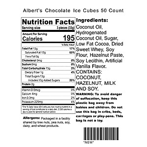 Albert's Chocolate Ice Cubes 50 Count, 16 ounces