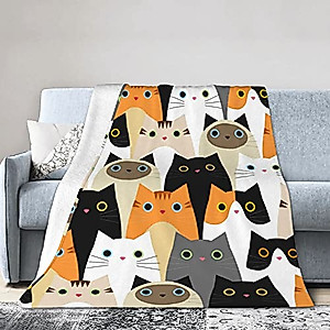 Cat Blanket Warming Gifts Super Soft Throw Blanket Flannel Cozy for Loved One Home Decor for All Season 50"X40"