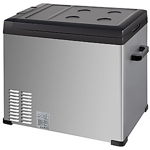 VEVOR 12 Volt Refrigerator, Portable Refrigerator (-4℉~68℉) With APP Control Car Compressor Fridge Cooler 12V/24V DC and 110-220V AC For Camping, Road Trip, Boat, Skincare, Outdoor and Home (53 Quart)