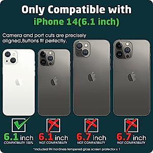 ABITKU Silicone Phone Case for iPhone 14 - Includes Screen Protectors, Soft Anti-Scratch Microfiber Lining - 6.1 inch, Marigold Orange