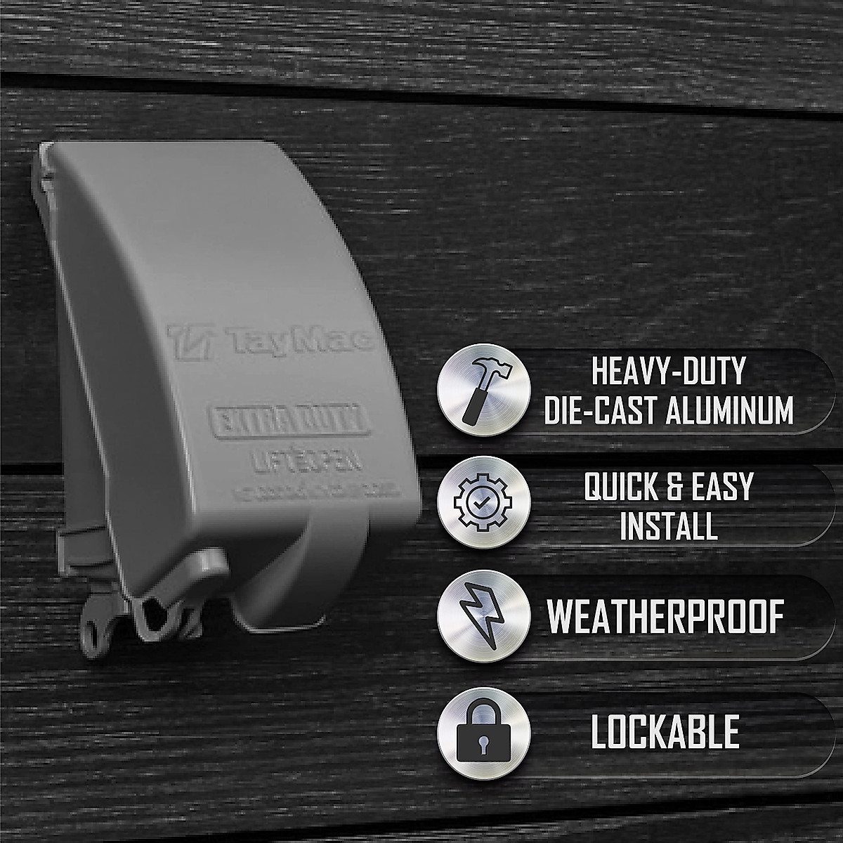 Hubbell-Bell MX4280S 1-Gang Extra Duty Expandable In-Use Cover, Weatherproof Metal Low Profile 8-in-1, 3.5 in. Deep, Vertical, Gray