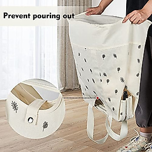 JOMOLA Collapsible Laundry Basket, 78L Large Foldable Laundry Hamper, Canvas Fabric Dirty Clothes Hamper for Laundry with Handles, Waterproof Laundry Baskets for Laundry, Dorm, Family (Beige)