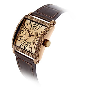 Valence Watches for Women, Vintage Square Face Wrist Watches for Women, Classic Ladies Quartz Watches with Brown Leather Band（83 Brown）