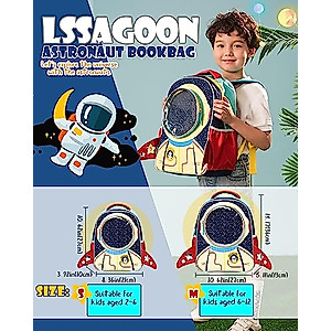 LSSAGOON Astronaut Kids Backpack for Toddler Girls, Cute Bookbag for 6~12 Year Olds for School, Birthday, Xmas Gifts, Bag for Elementary School