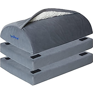 Bejibear Ergonomic Foot Rest for Under Desk at Work, Comfortable Foot Stool with 2 Adjustable Heights, Suitable for Office, Home and Car Footrest, Grey