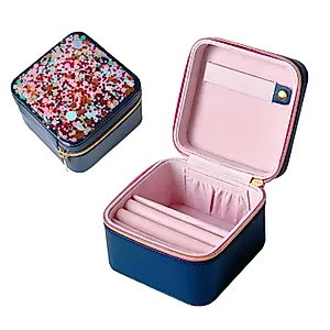 Packed Party The Essentials Jewelry Organizer; Women and Girls Small Fashion Storage for Rings, Necklaces, Earrings; Trendy Look for Ladies at School, Work, Travel, or at Home; Navy Blue