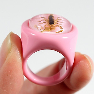 REALBUG Golden Scorpion Pink Ring Size 6
