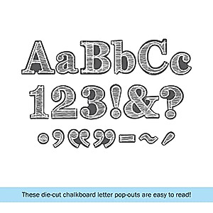 Barker Creek Letter Pop-Outs, 4" Chalkboard, Designer Letters for Bulletin Boards, Breakrooms, Reception Areas, Signs, Displays, and More! 4", 234 Characters per Set (1725)