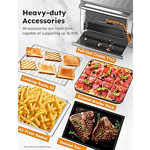 Nuwave Bravo XL Pro Air Fryer Toaster Oven, Improved 100% Super Convection, Quicker & Crispier Results, 100 Presets, Multi-Layer Even Cooking, 50-500F, Smart Probe, PFAS Free, 30QT, Stainless Steel