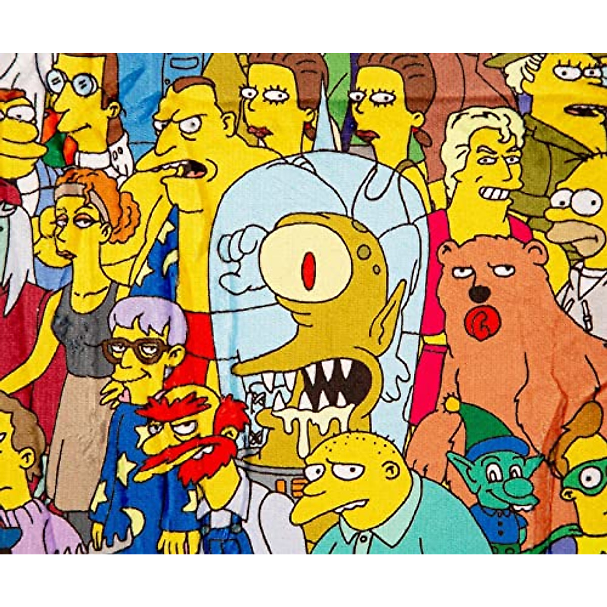 The Simpsons Oversized Fleece Throw Blanket With Blue Sherpa Backing | Plush Soft Polyester Cover For Sofa and Bed, Cozy Home Decor, Luxury Room Essentials | Cartoon Comedy Gifts | 49 x 72 Inches