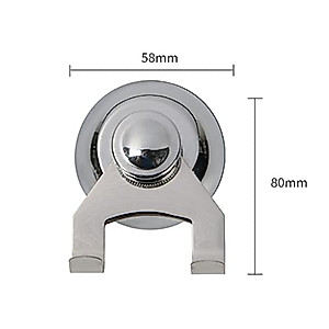 Suction Cup Hooks for Shower Squeegee, Glass Doors, Bathroom, Window and Car Glass, Kitchen - Towel, Coat, Bath Robe Hook Holder (2 Pack) (Size 1)