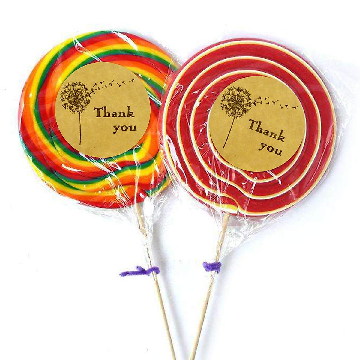 YU-NIYUT 1 Roll Simple Design Thank You Letters Dandelion Print Label Stickers Craft Per Roll Stationery Adhesive Sealing Decor, Exquisite and Easy to Use