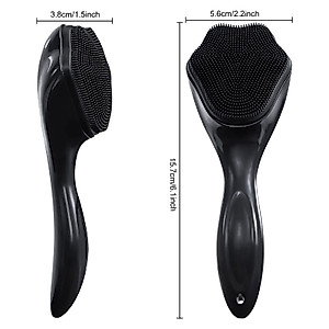 3 Pcs Handheld Silicone Face Scrubber Exfoliator, Ooloveminso Face Brushes for Cleansing and Exfoliating, Manual Facial Cleansing Brush, Gentle Soft Face Wash Brush for Sensitive, Delicate, Dry Skin