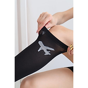 Compression Socks for Men and Women, 20-30 mmHG, Graduated Compression for Flight, Travel, Sports, Pregnancy, Running (Black-Grey, M)