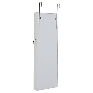 Jaxenor Fashion Simple Jewelry Storage Mirror Cabinet Can Be Hung On The Door Or Wall, White