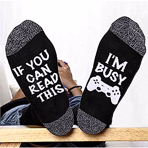 Unisex Cotton Socks If U Can I'm Gaming Socks, Gamer Socks Funny Novelty Socks Great Christmas for Men Women