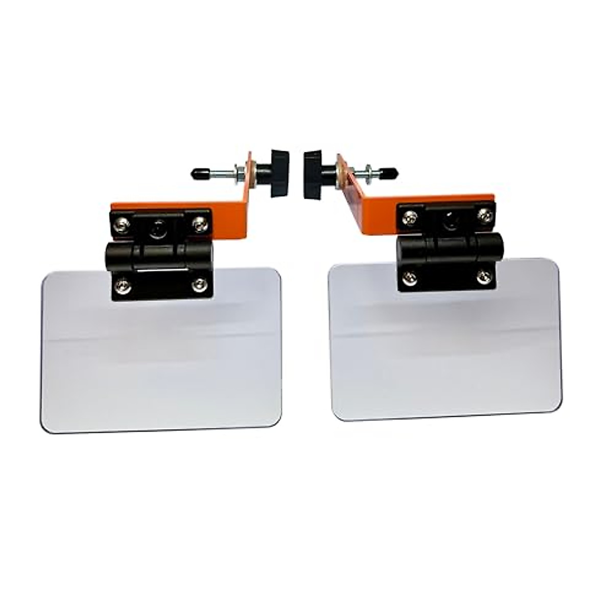 ATS Machine Safety Solutions Large Universal Bench Grinder Eye Shields and Eye Shield Mounting Assembly for 7-inch and Larger Power Bench Grinders, Sold as PAIR, Orange (UGS-2)