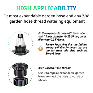 ECODESEO Expandable Garden Hose Repair Kit, Plastic Flex Hose Repair Kit, Male and Female Hose End Repair Fittings/Connector, 4 Pack