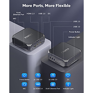 KAMRUI AK2 PLUS Mini PC, N100 Mini PC Windows 11, Intel 12th Alder Lake N100(Up to 3.4GHz), Mini Computers 16GB RAM 512GB SSD, Mini Desktop Computer 4K/WiFi/BT4.2, Micro PC Tower Ethernet for Office